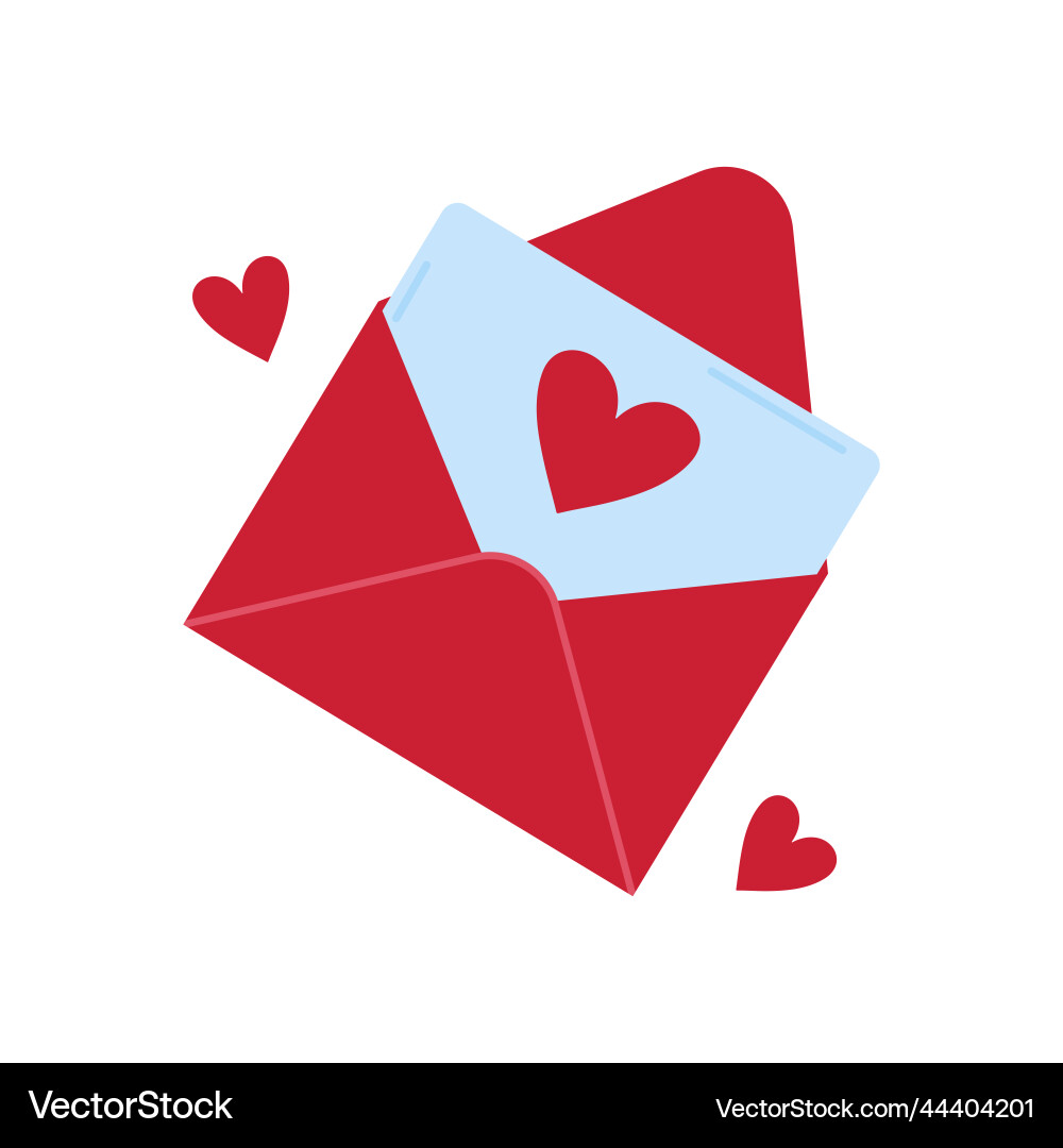 Envelope with heart shape letter Royalty Free Vector Image