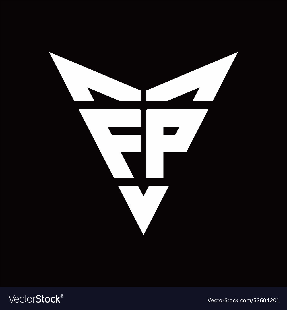 Fp logo monogram with back drop shape design Vector Image