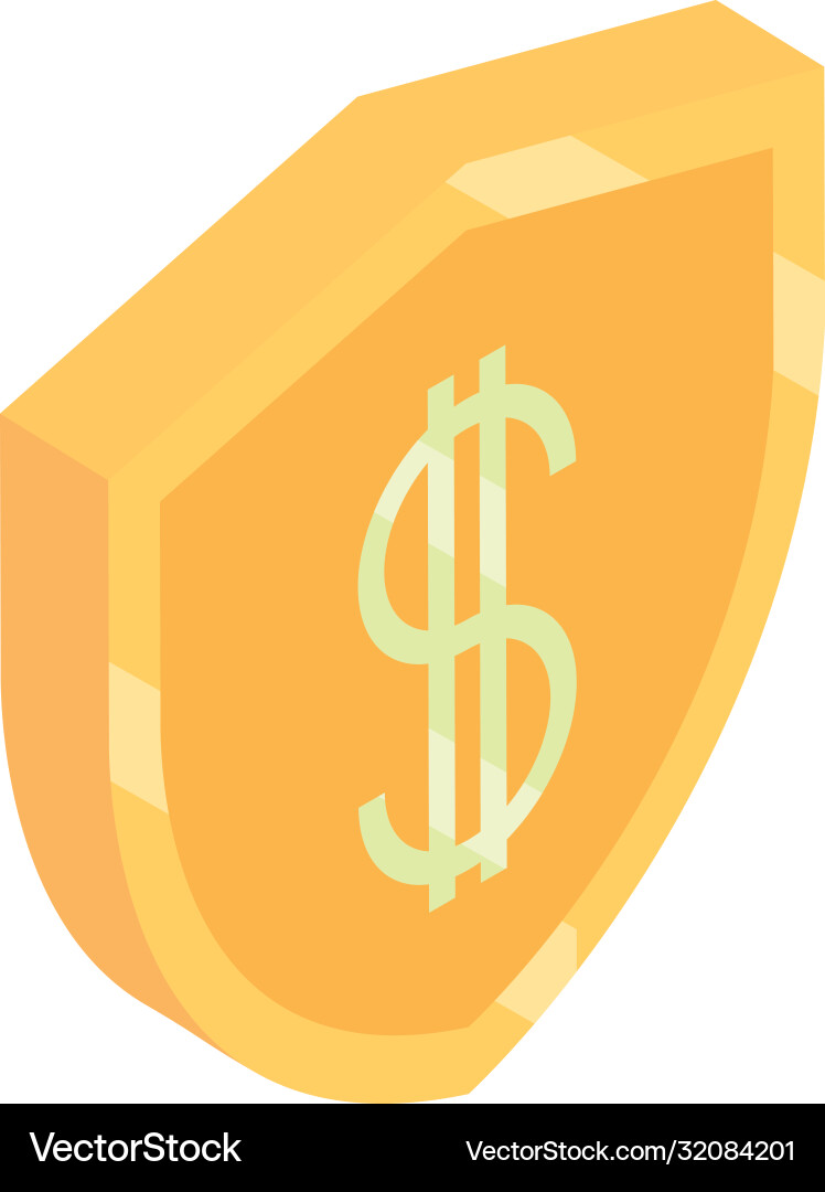 Isometric money cash currency saving protection Vector Image