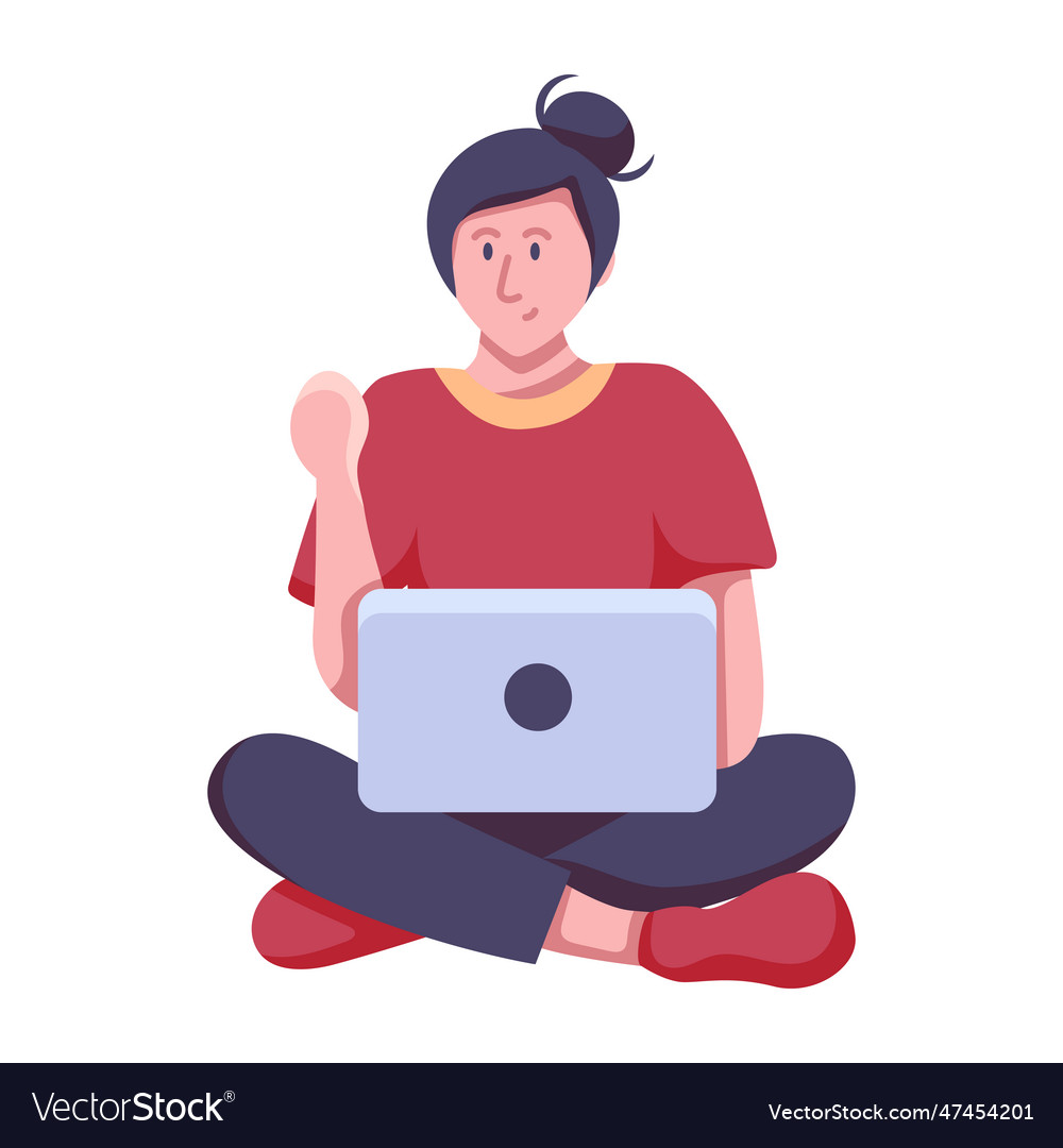 Laptop user Royalty Free Vector Image - VectorStock