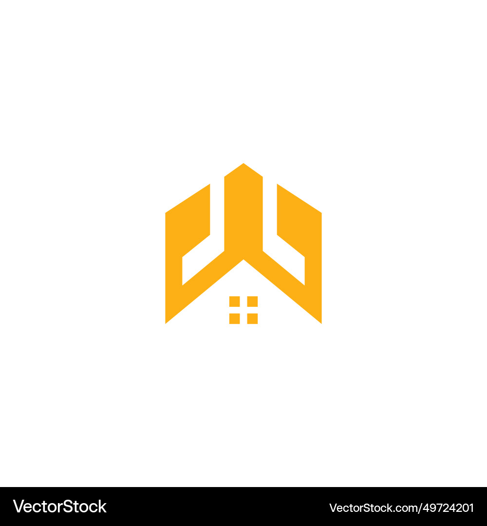 Letter w home logo design house template Vector Image