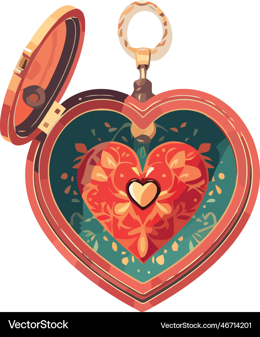 Love celebration heart-shaped clock ticks winter Vector Image