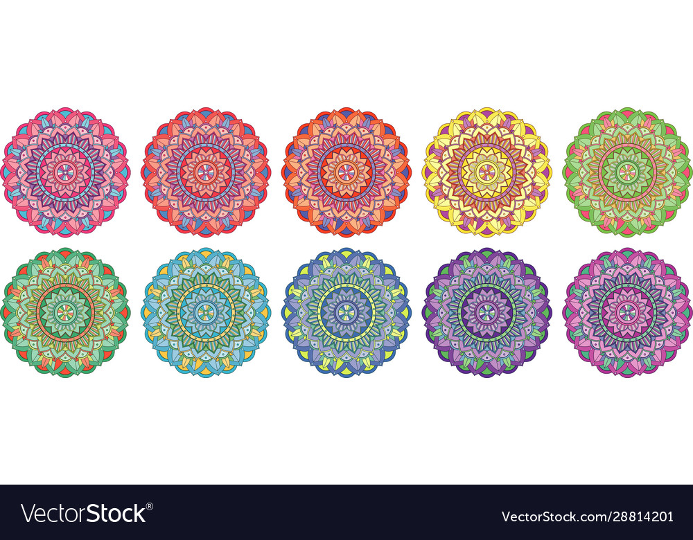 Mandala patterns on white background Royalty Free Vector