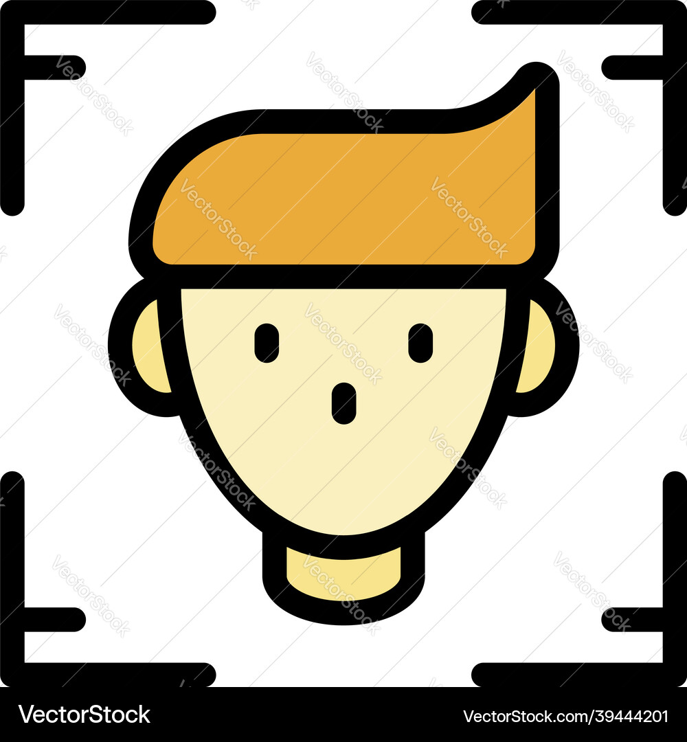 Person identified icon color outline Royalty Free Vector