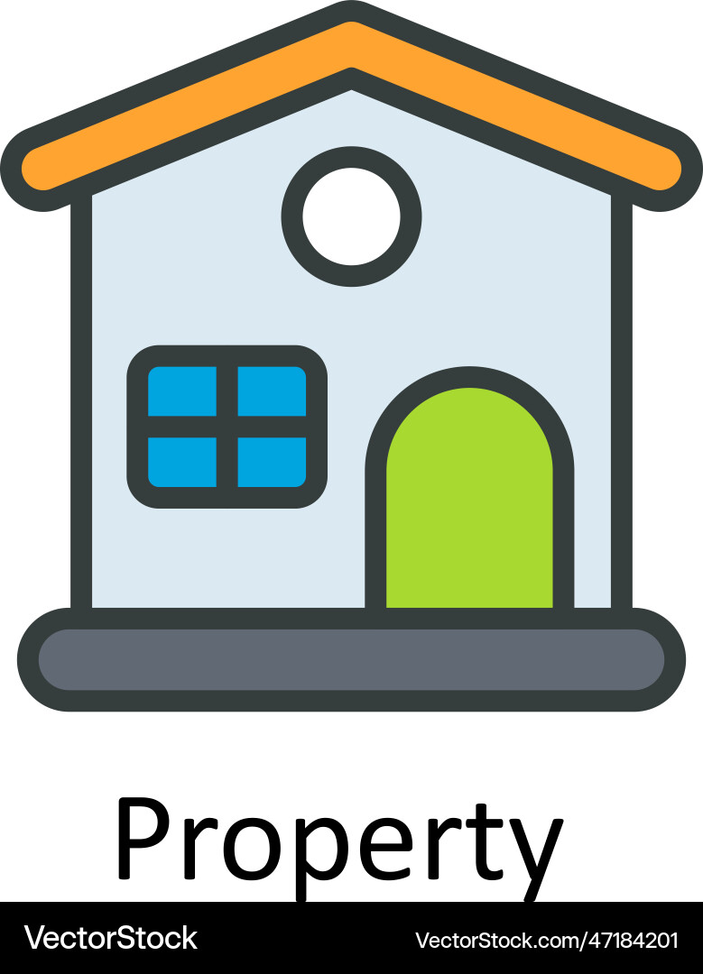 Property fill outline icon design illust Vector Image