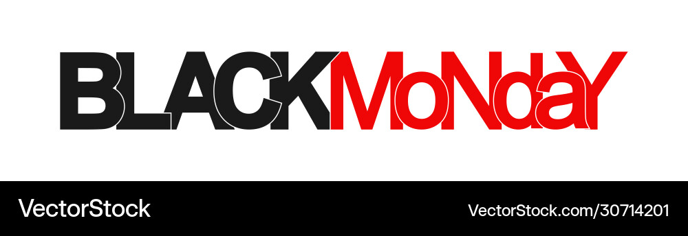 Red and black lettering black monday banner Vector Image