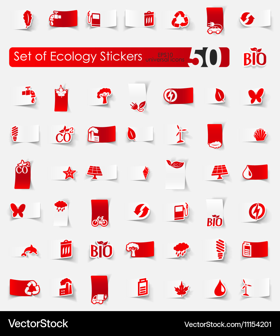 Set of ecology stickers Royalty Free Vector Image