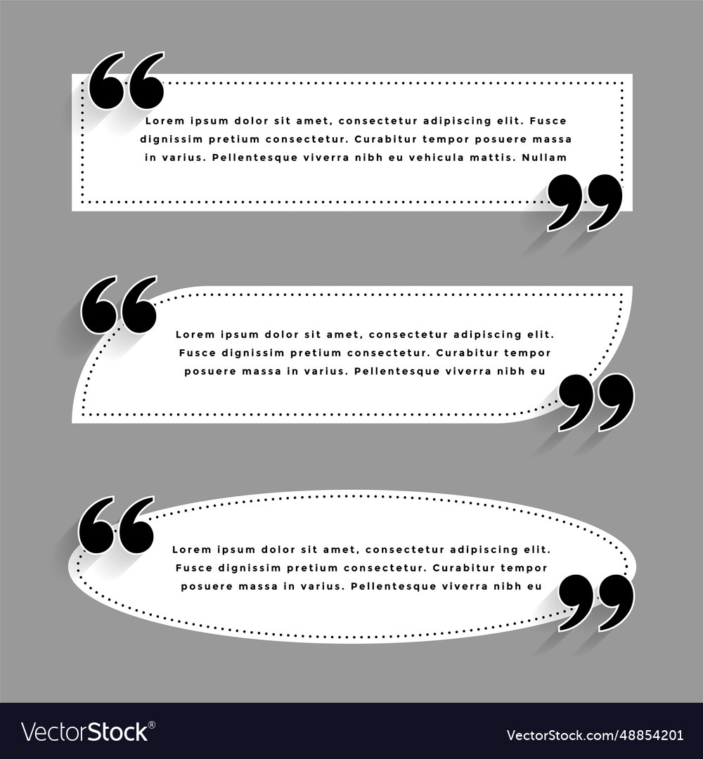 Set of three web dialog quotation mark template Vector Image