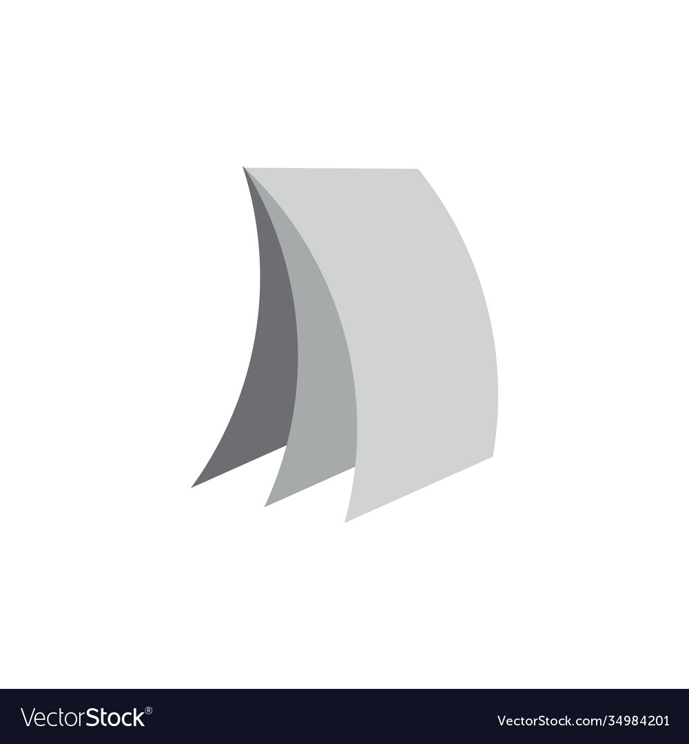Simple 3d gradient geometric paper notes logo Vector Image