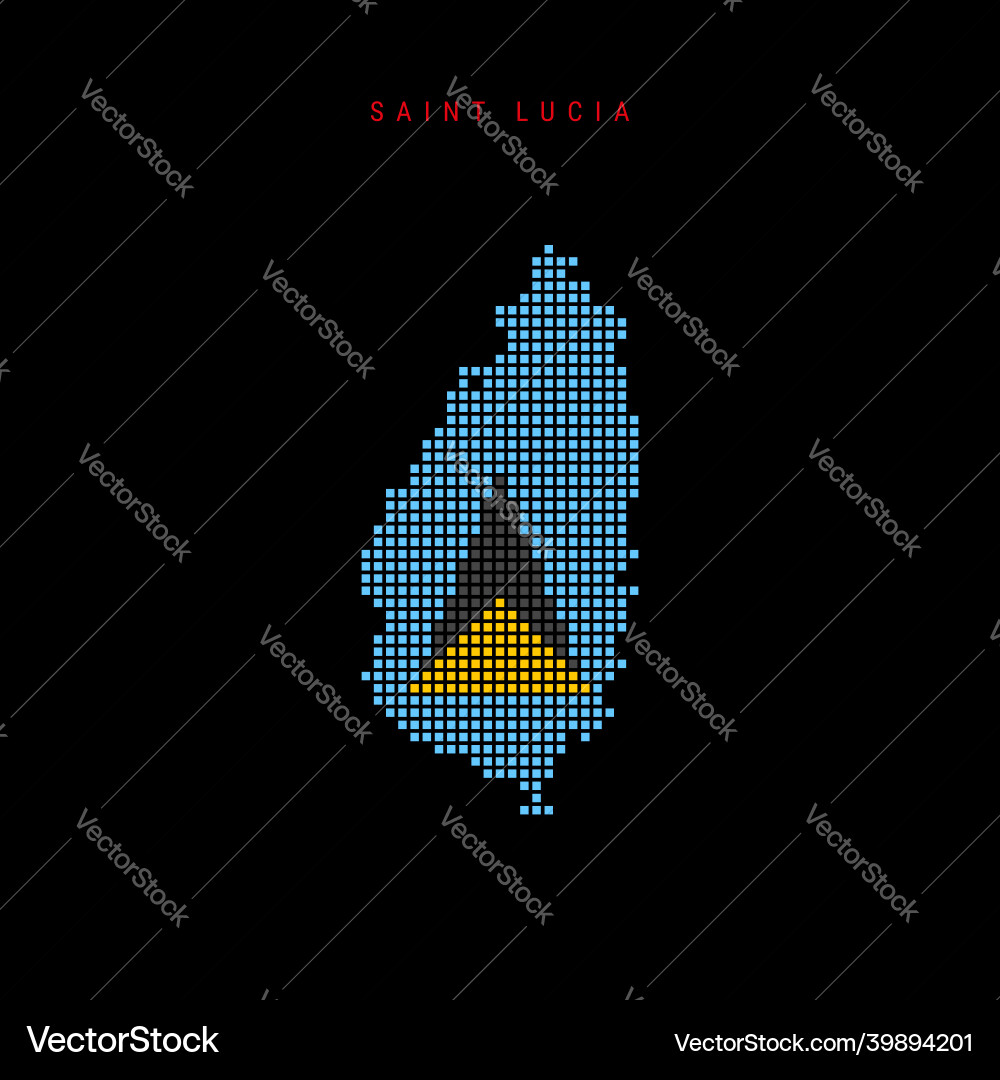 Square dots pattern map of saint lucia dotted Vector Image