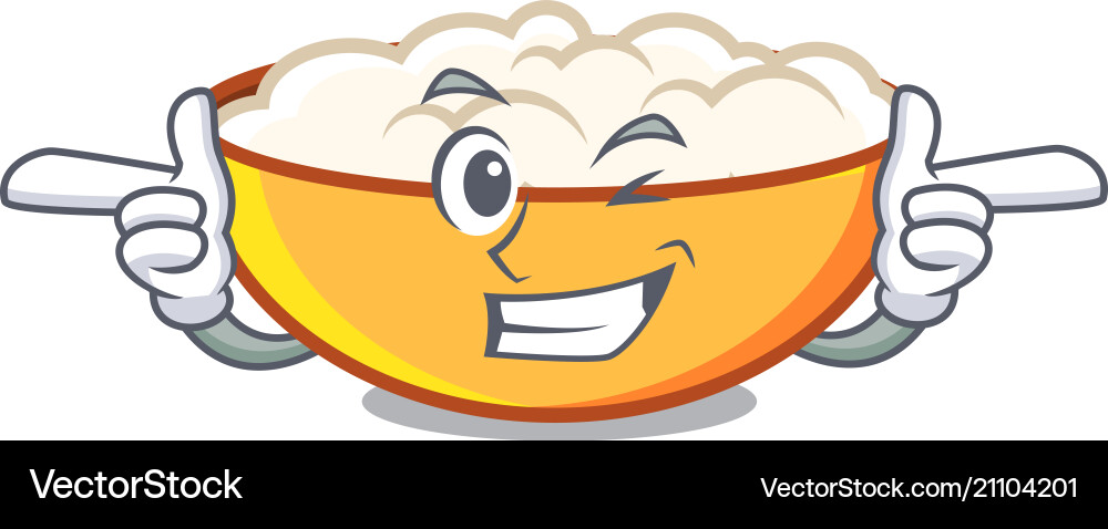Wink cottage cheese character cartoon Royalty Free Vector