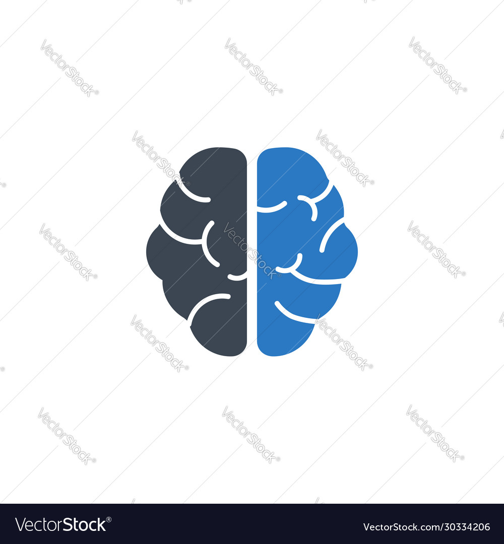 Brain related glyph icon Royalty Free Vector Image