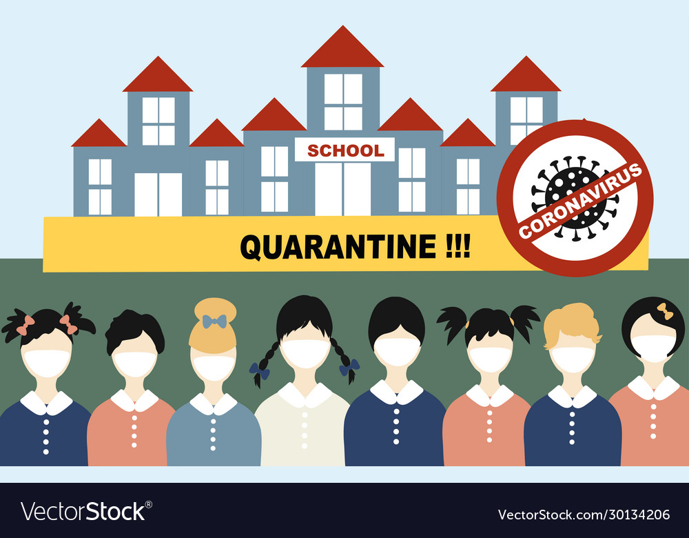 Coronavirus closing school quarantine concept Vector Image