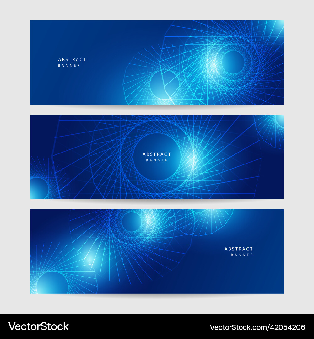 Digital spine style blue wide banner design Vector Image