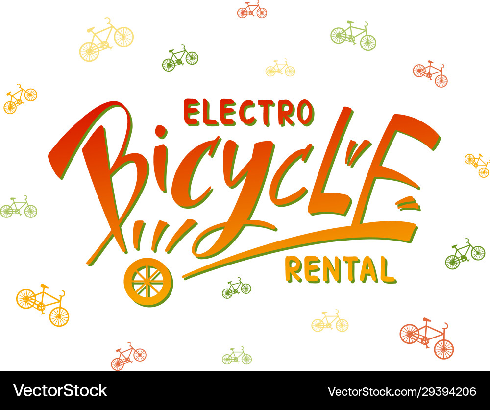 Electro bicycle rental signage Royalty Free Vector Image