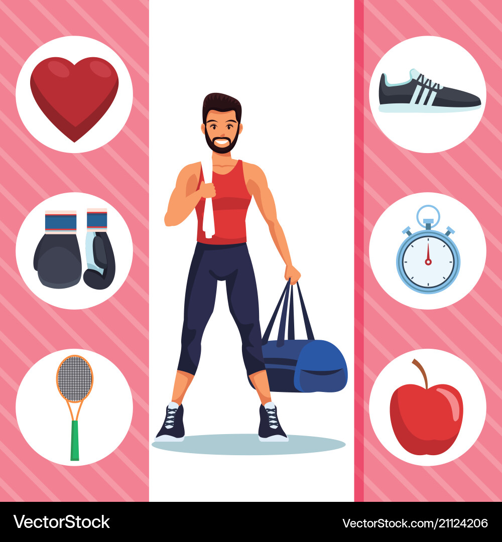 Fitness man cartoon Royalty Free Vector Image - VectorStock