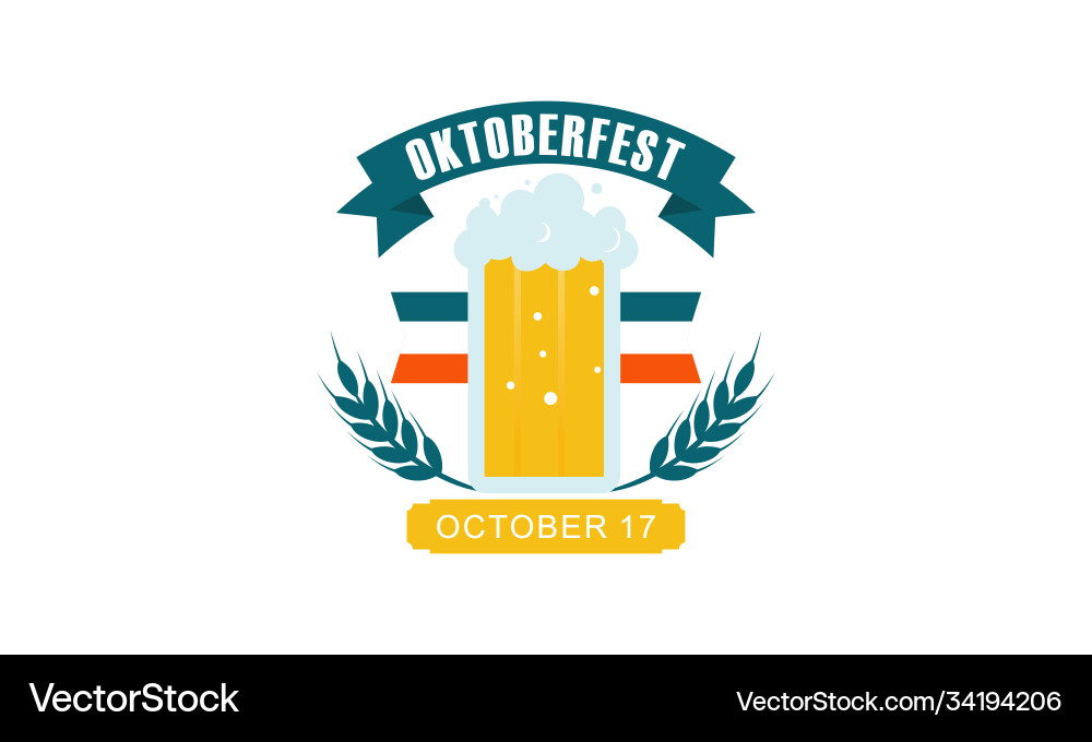 Flat design oktoberfest mugs beer Royalty Free Vector Image