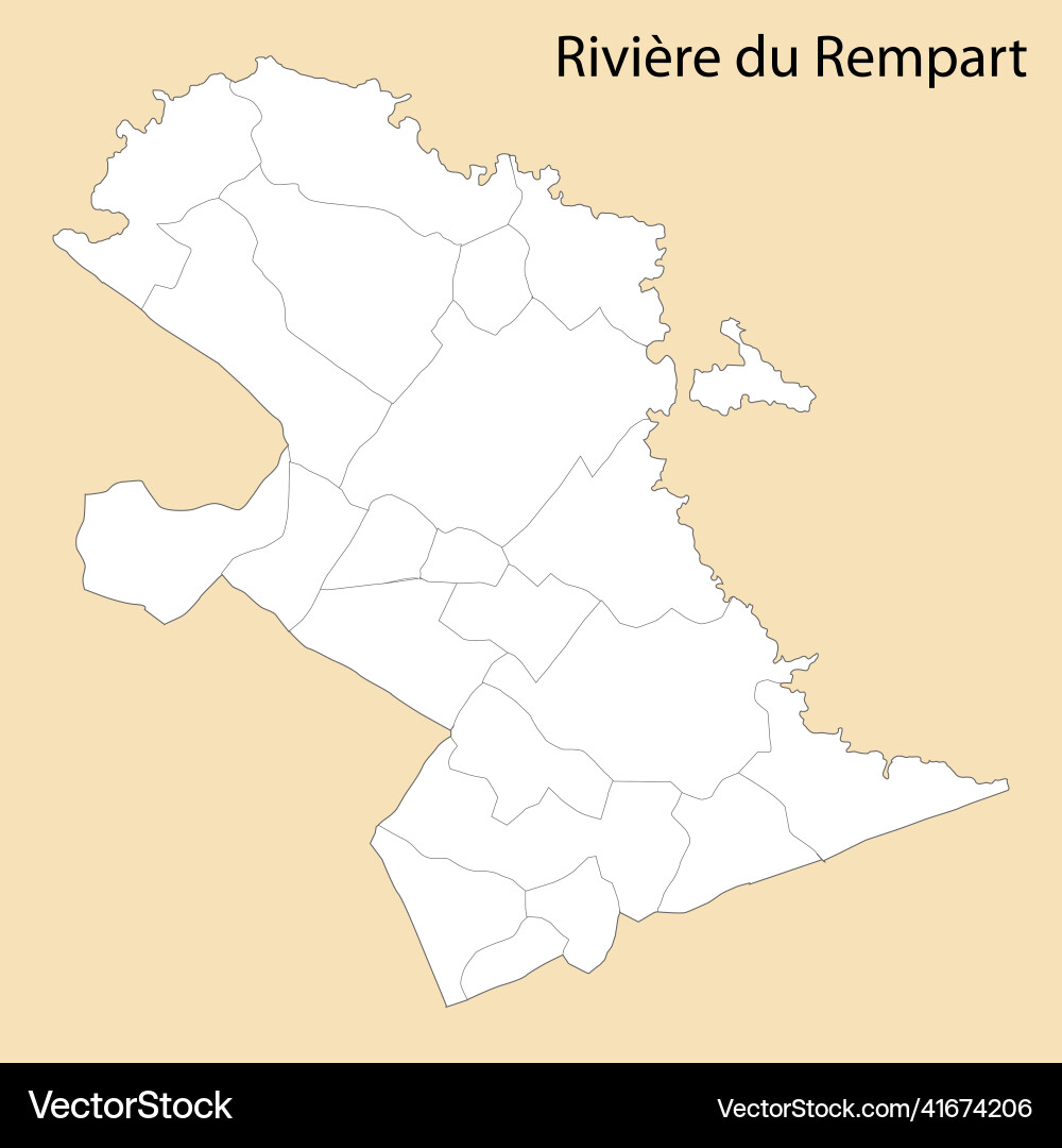 High quality map of riviere du rempart Royalty Free Vector