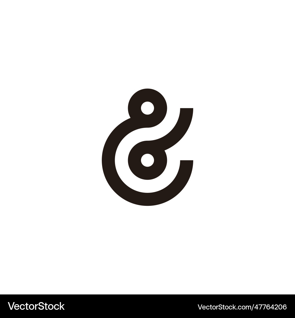 Letter ed circle curve geometric symbol simple Vector Image