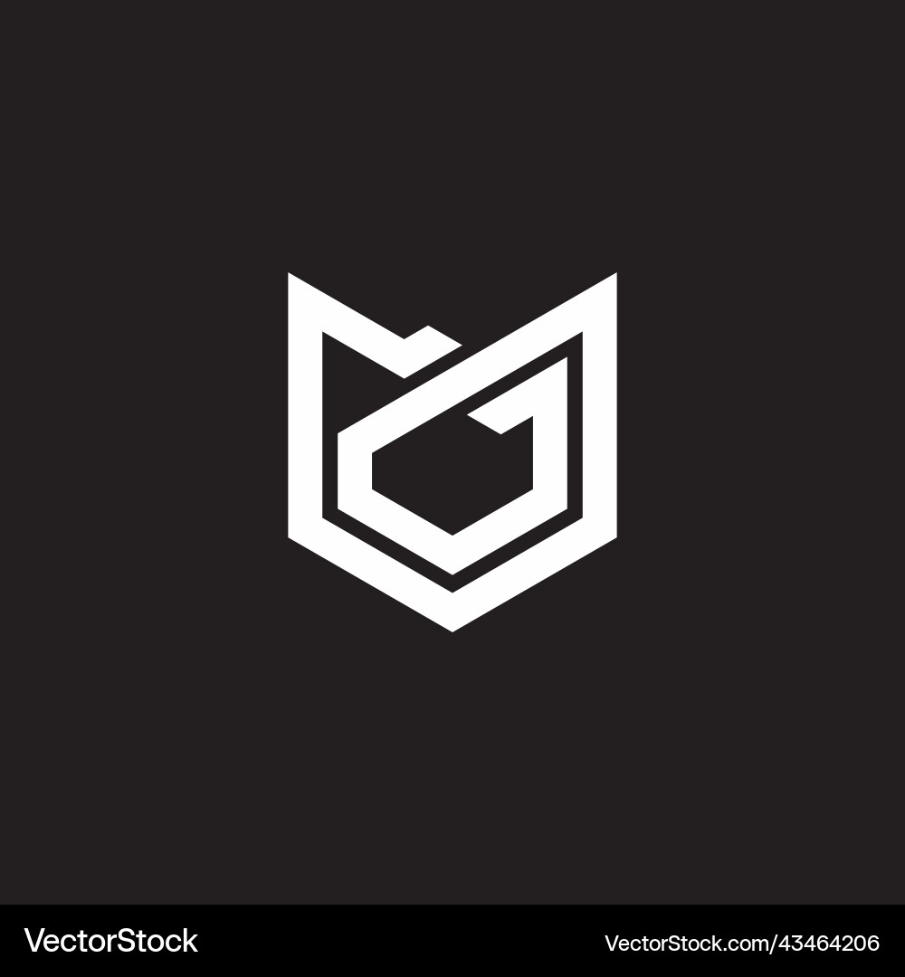 Letter mj stripes geometric line simple logo Vector Image