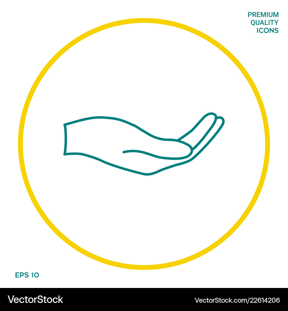Open hand - line icon graphic elements for your Vector Image