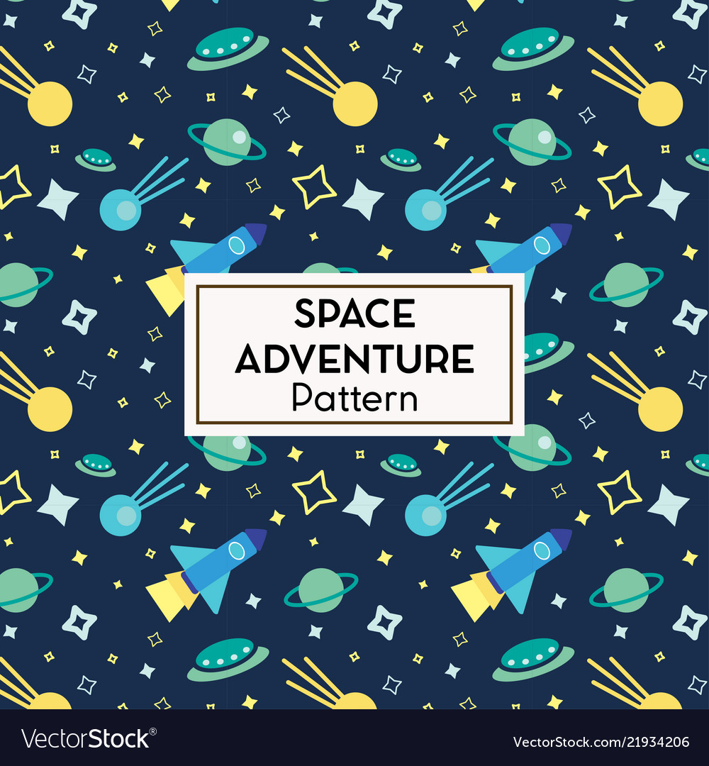 Seamless cartoon space pattern Royalty Free Vector Image