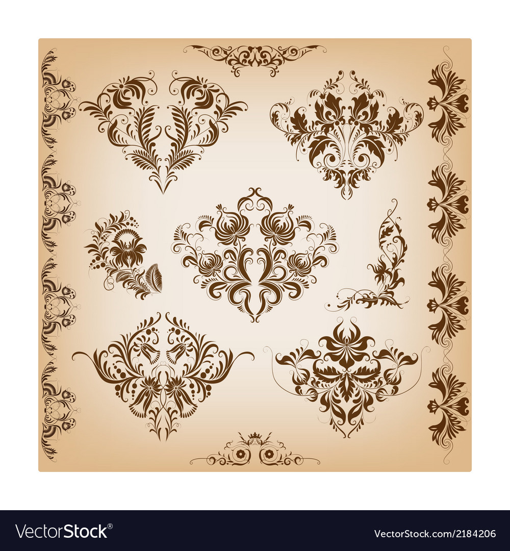 Set vintage pattern Royalty Free Vector Image - VectorStock