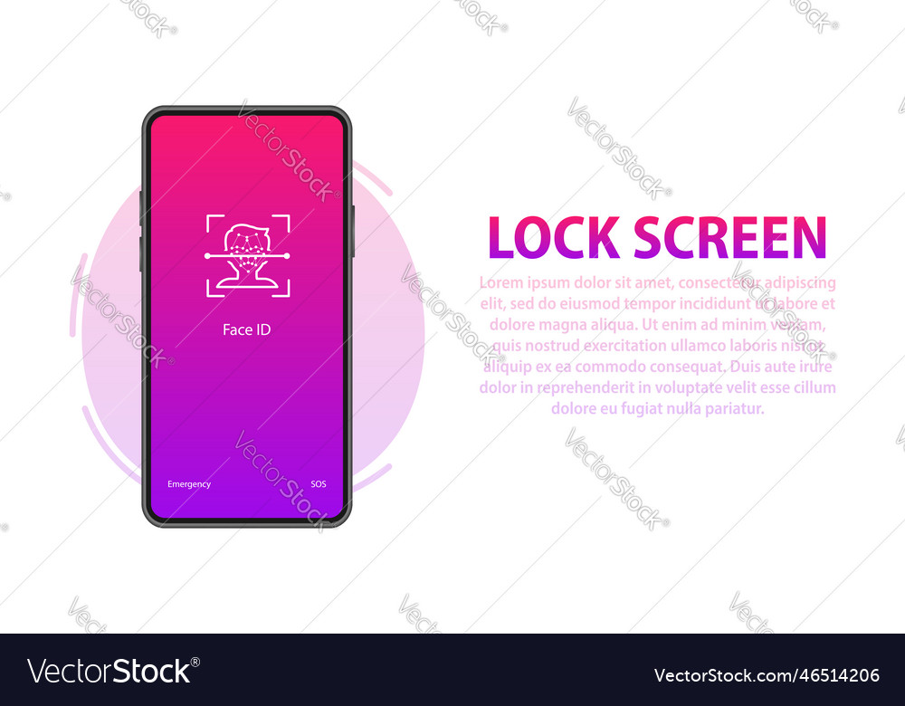 Smartphone with passcode lock screen interface Vector Image Smartphone with passcode lock screen interface Vector Image