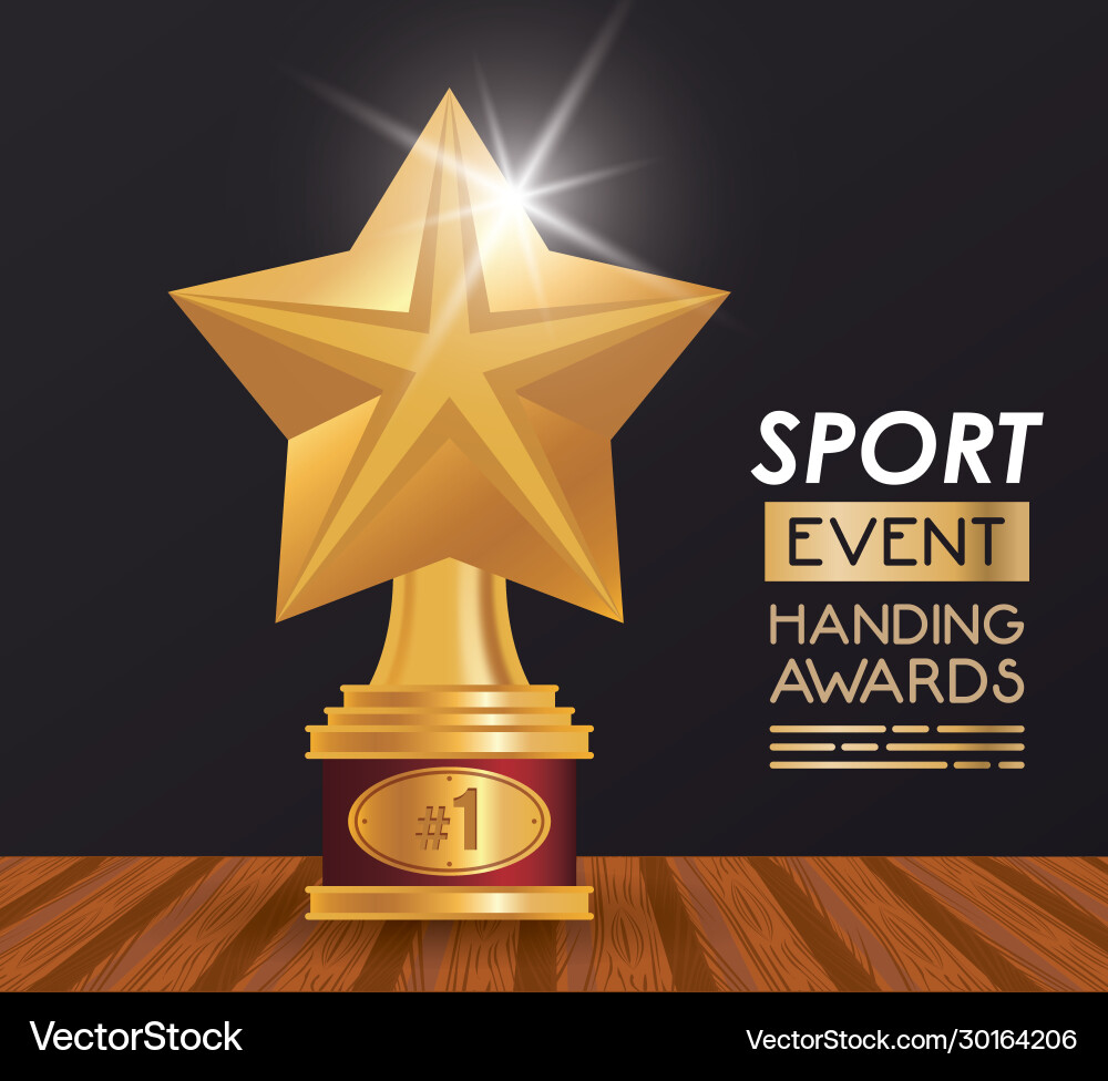 Sport event trophy award poster Royalty Free Vector Image