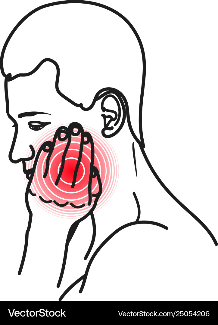 Toothache icon man suffering with strong pain Vector Image