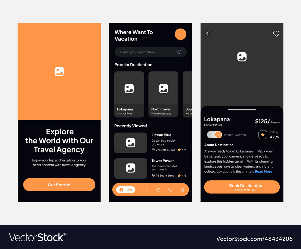 Travel ui design template Royalty Free Vector Image