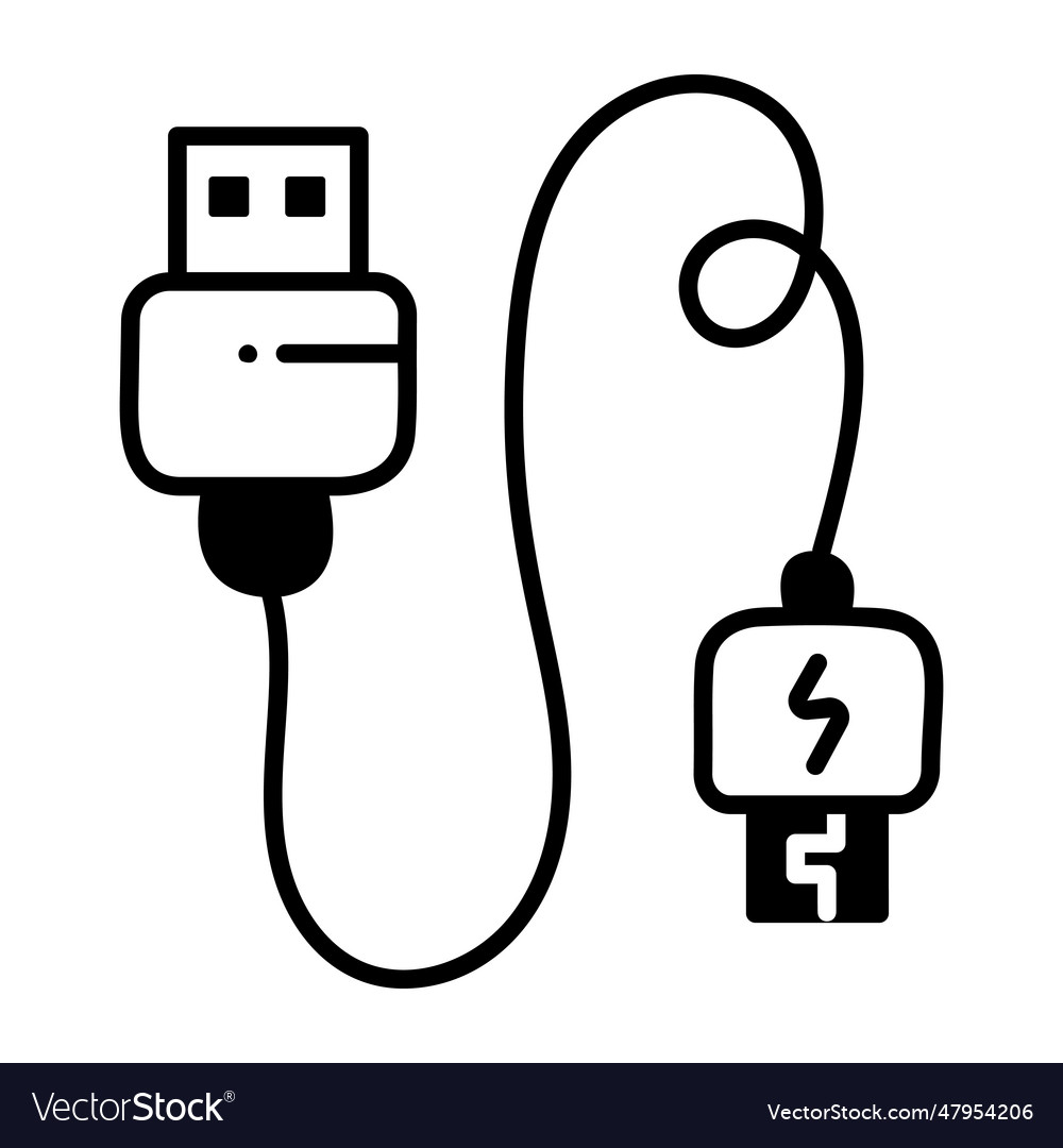 Usb cable Royalty Free Vector Image - VectorStock
