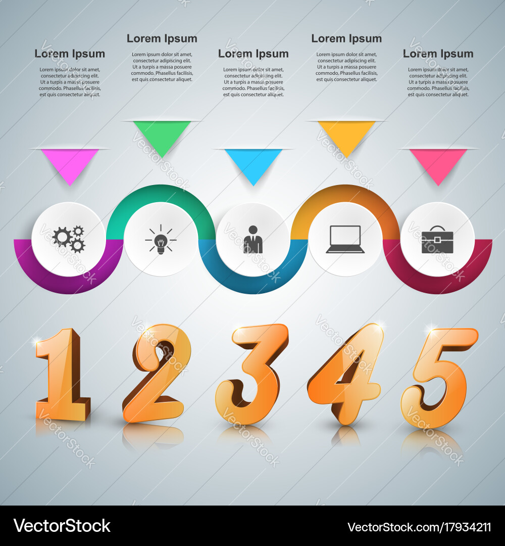 Business infographic number icon Royalty Free Vector Image