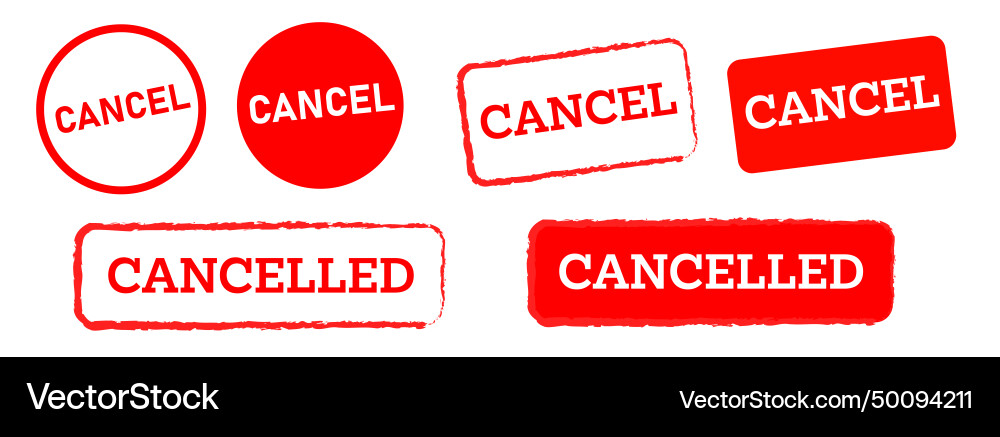 Cancelled stamp label sticker circle and square Vector Image