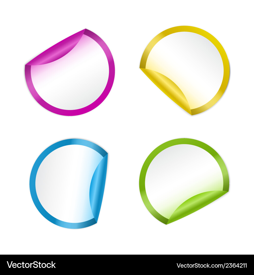 Colorful stickers in four colors Royalty Free Vector Image