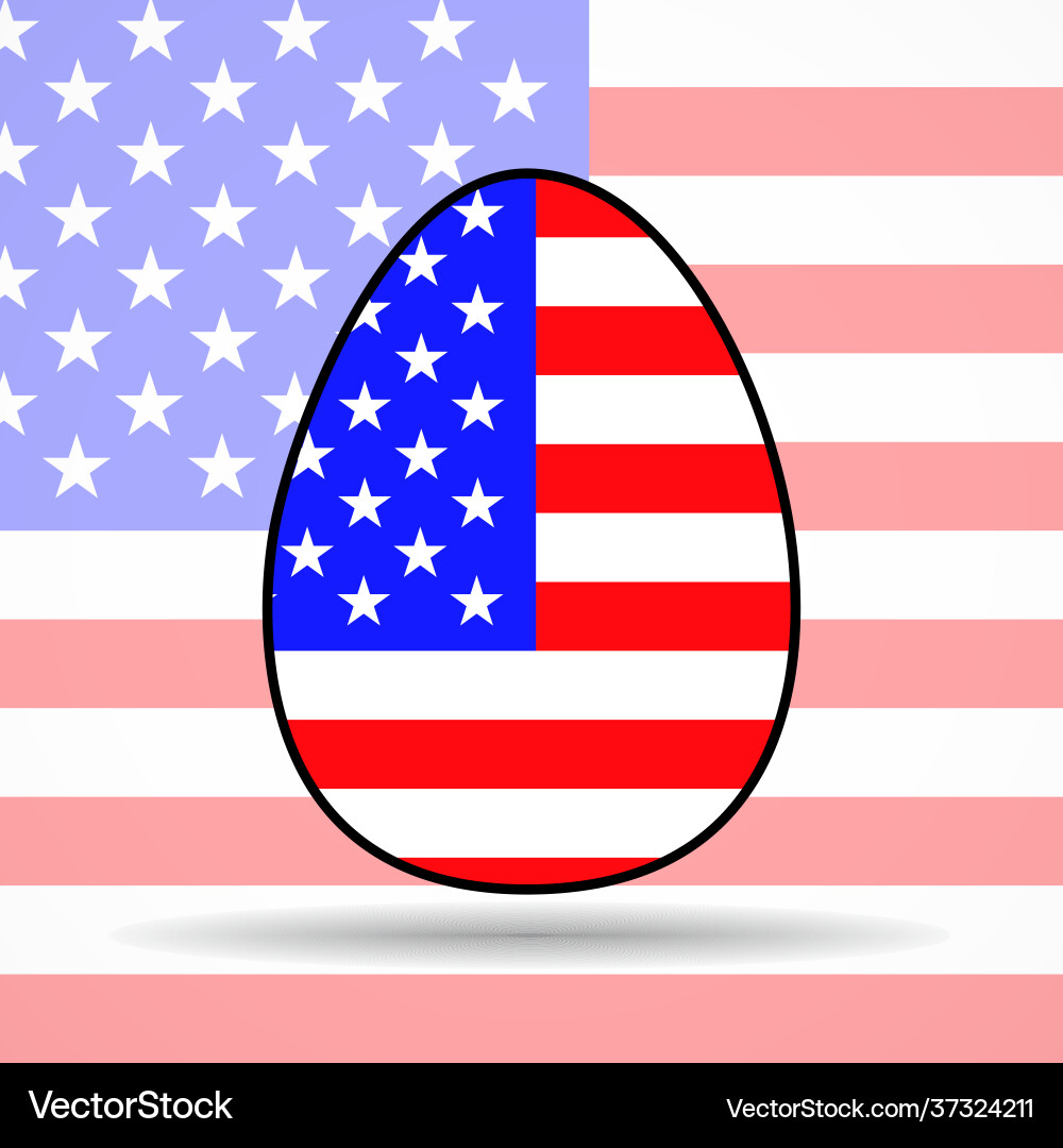 Easter egg with american flag on background usa Vector Image