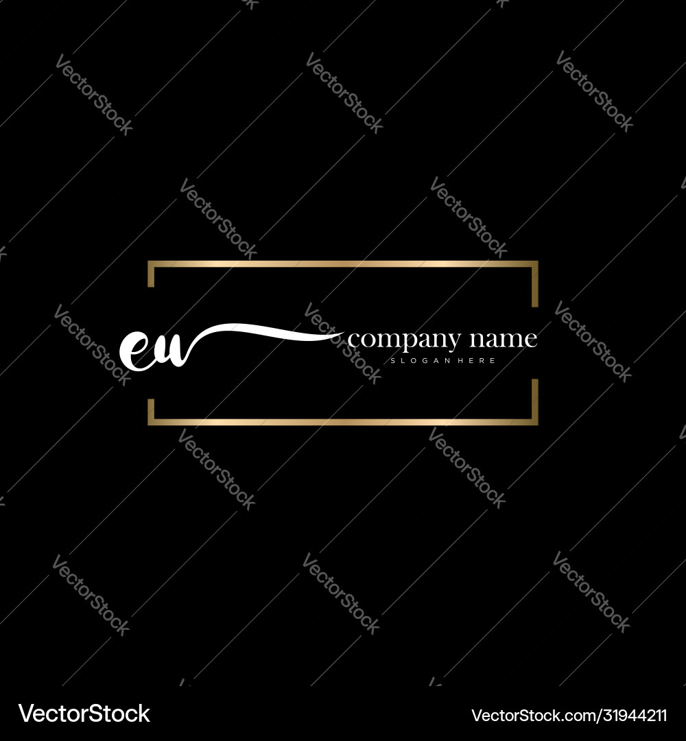 Ew initial letter handwriting logo hand drawn Vector Image