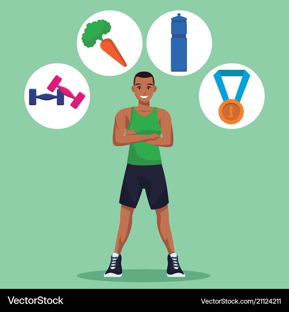 Fitness man cartoon Royalty Free Vector Image - VectorStock
