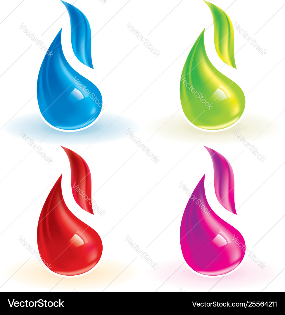 Four flame icons in different and bright colors Vector Image