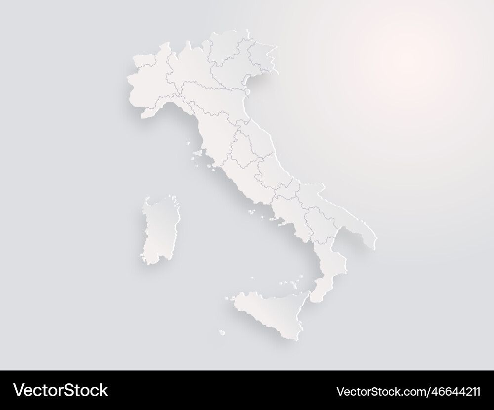 High detailed map on a gray background italy map Vector Image