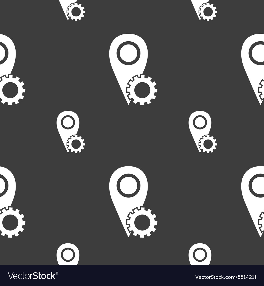 Map pointer setting icon sign seamless pattern Vector Image