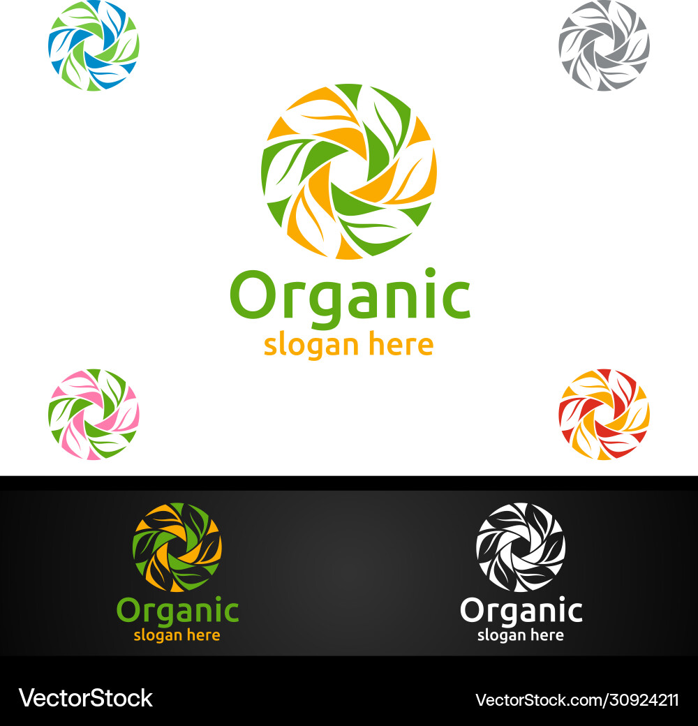 Natural and organic logo design template Vector Image