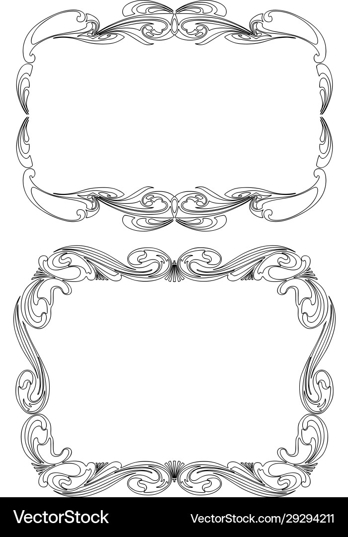 Outlines ornamental frames in vintage style Vector Image
