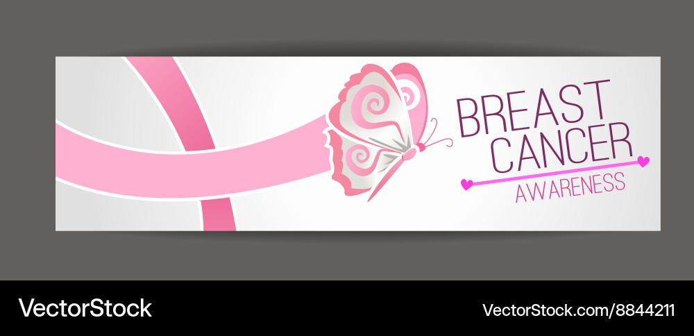 Pink ribbon of thread banner 2 Royalty Free Vector Image