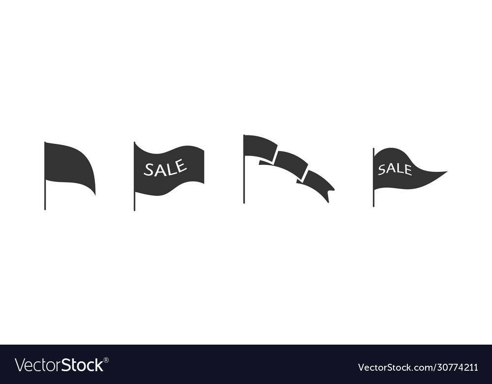 Set gray flags Royalty Free Vector Image - VectorStock