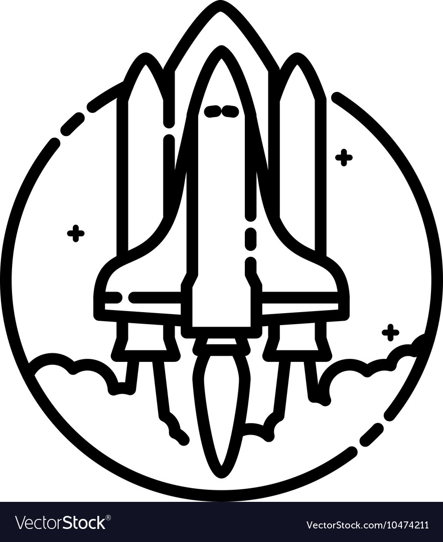 Space shuttle launch Royalty Free Vector Image