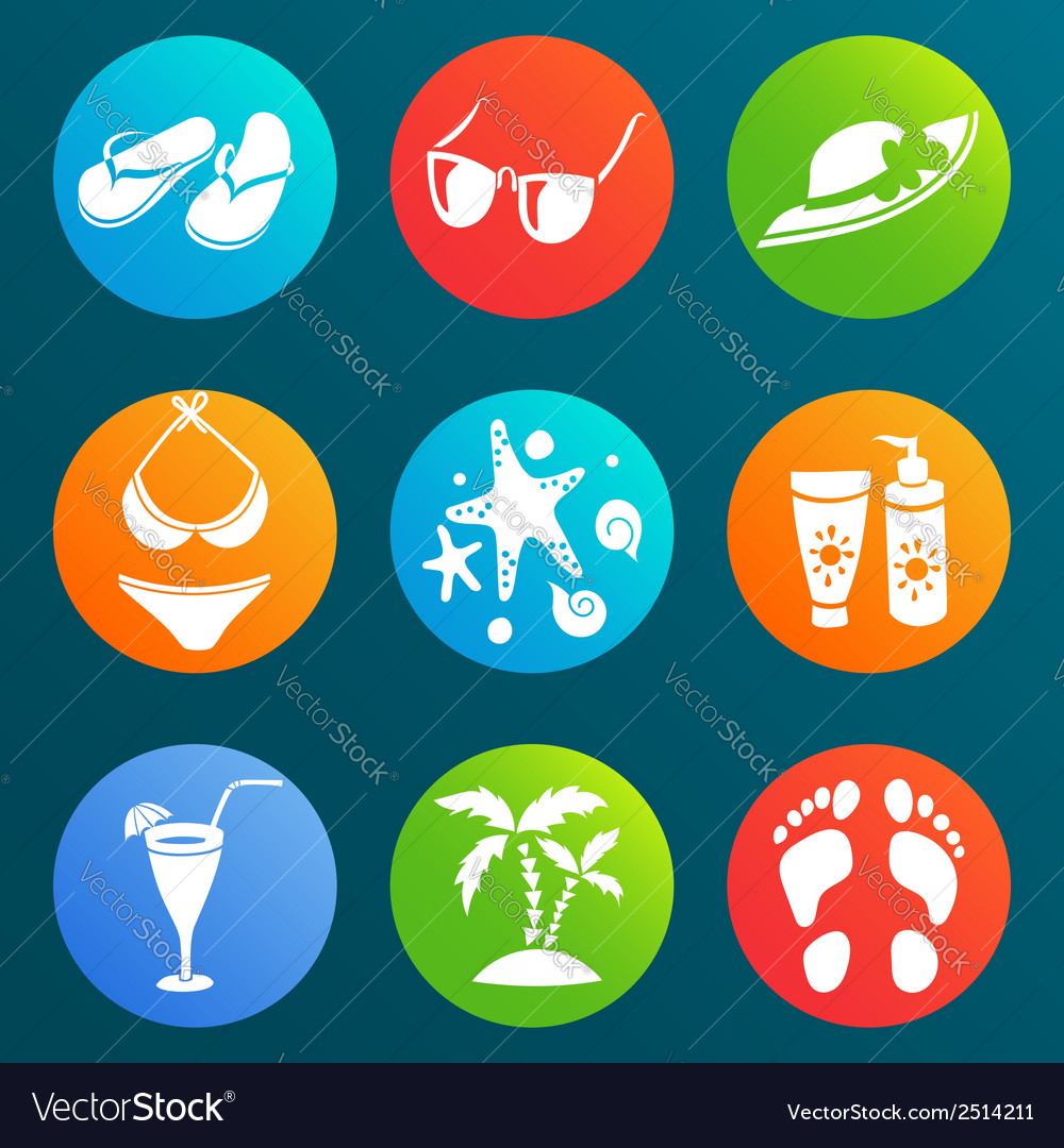 Summer elements for your design Royalty Free Vector Image