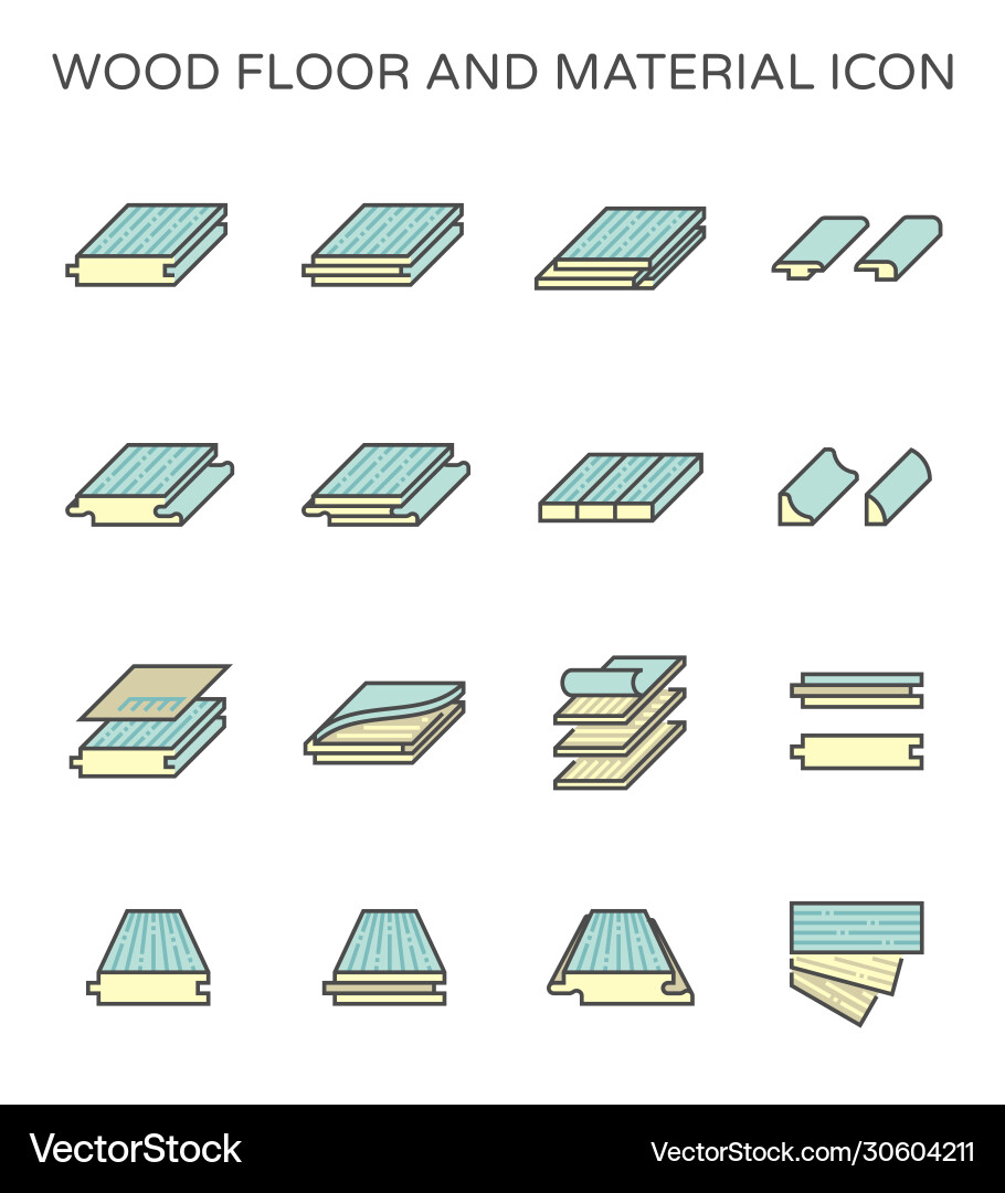 Wood floor and material icon set design on white Vector Image
