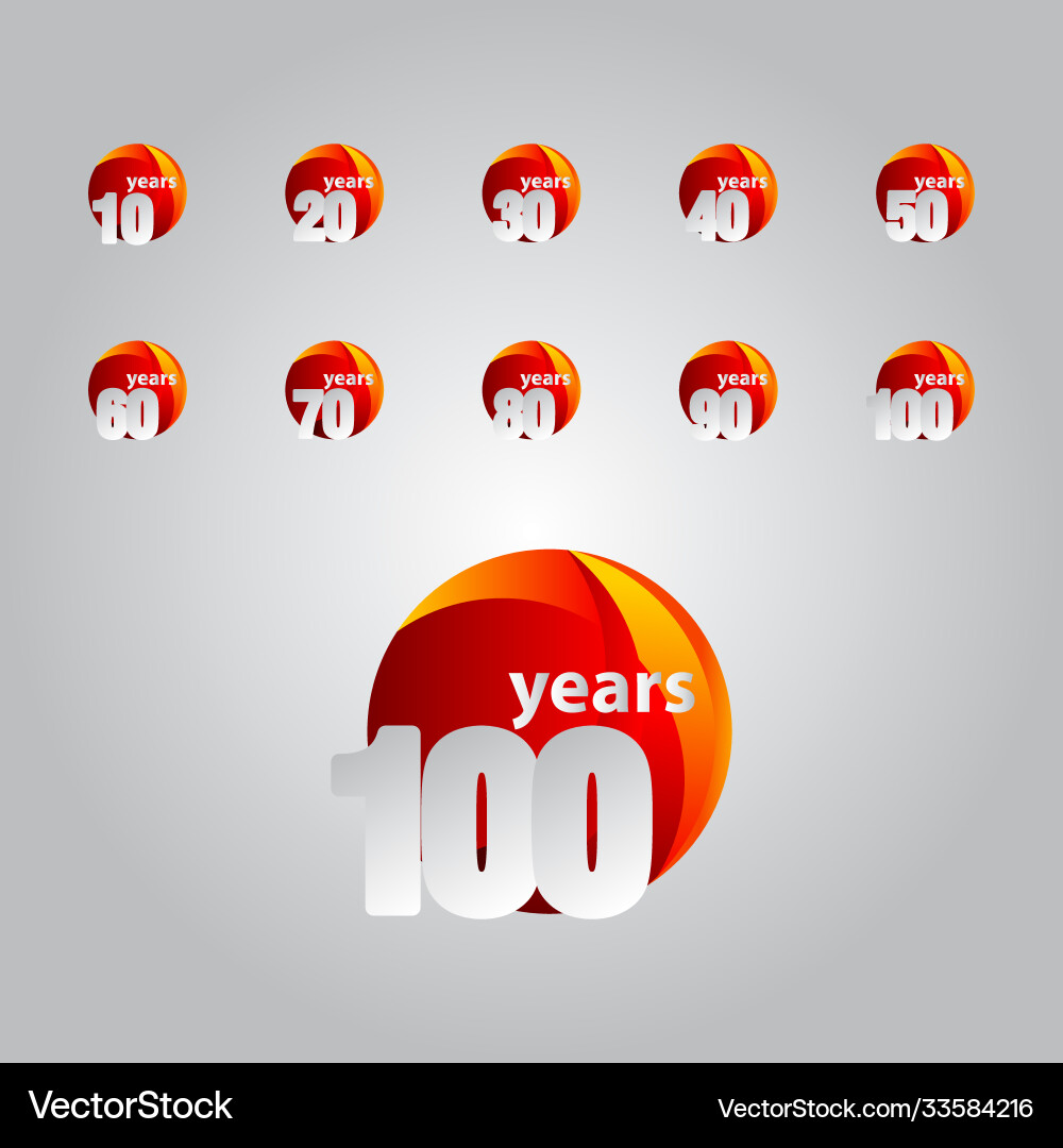 100 years anniversary red ball template design Vector Image