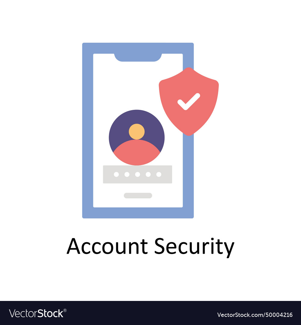 Account security flat icon style Royalty Free Vector Image